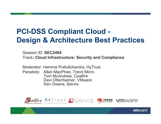 PCI-DSS Compliant Cloud - Design & Architecture Best Practices | PPT