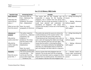 Sec 2 CA2 History SBQ Guide | DOC
