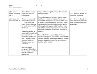 Sec 2 CA2 History SBQ Guide | DOC