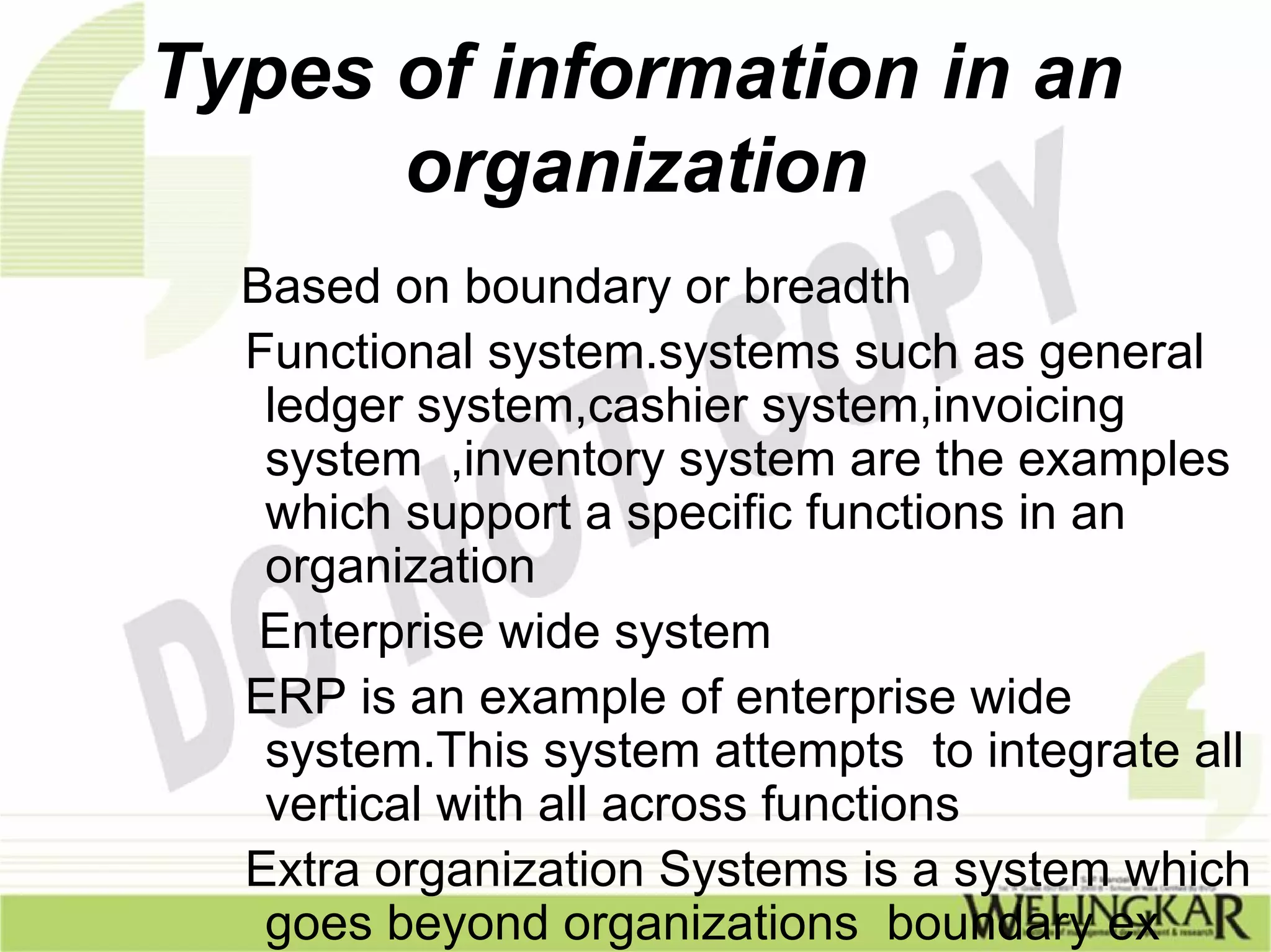 Types of Information in an Organization | PDF