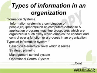 Types of Information in an Organization | PDF