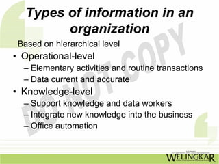 Types of Information in an Organization | PDF