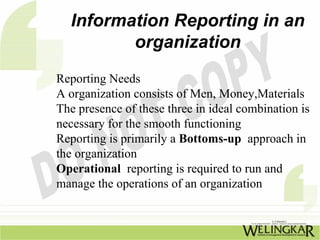 Information Reporting in an Organization | PPT