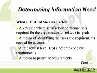 Determining Information Needs. | PPT