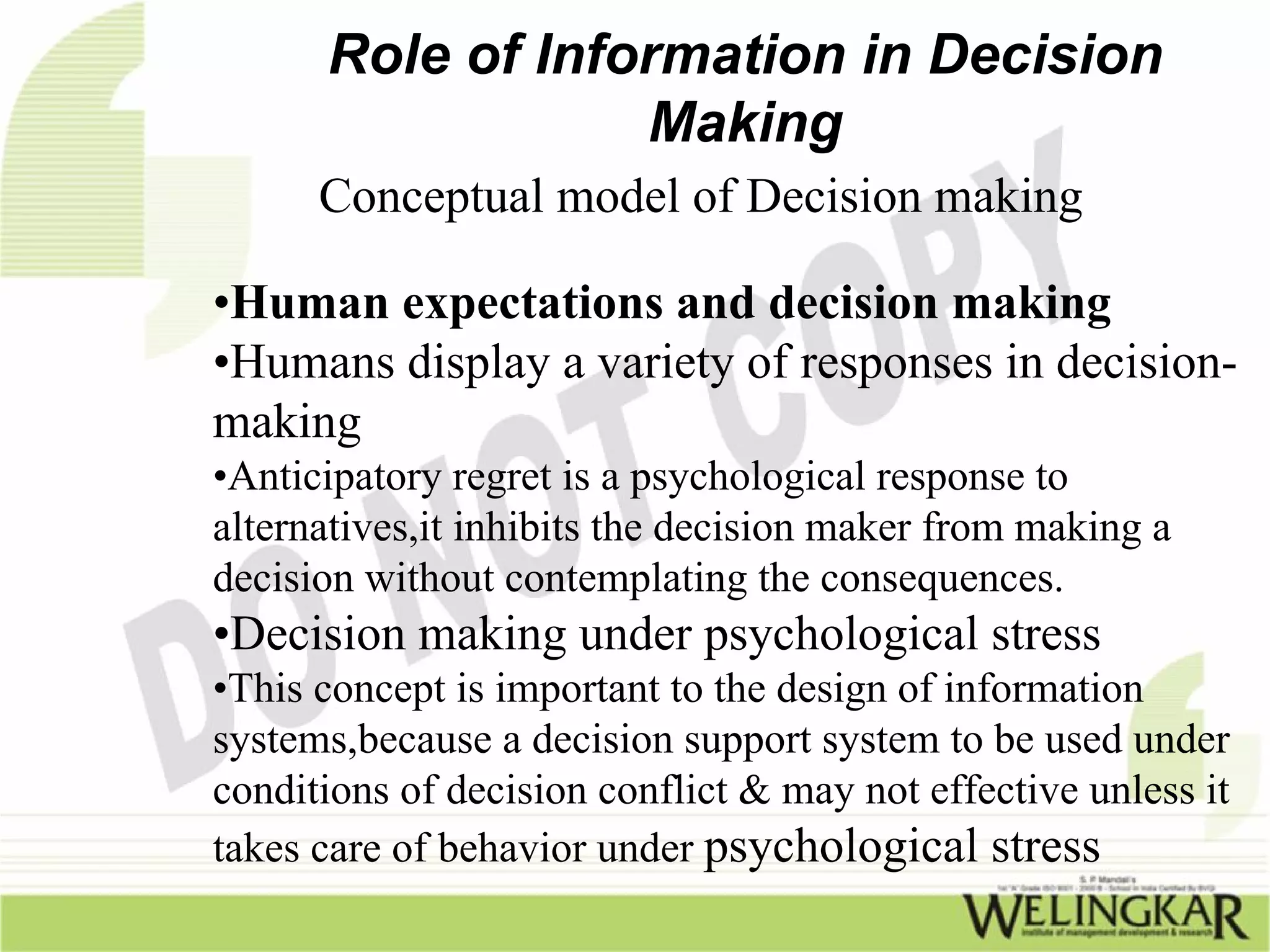 Role of Information Technology in Decision Making | PDF