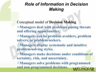 Role of Information Technology in Decision Making | PDF