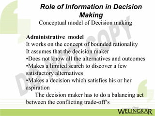 Role of Information Technology in Decision Making | PDF