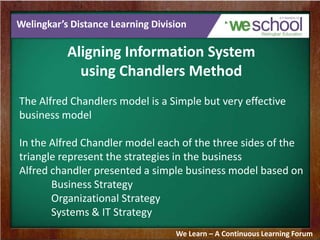 Aligning Information System Using Chandlers Methods - IT Project Management | PPT