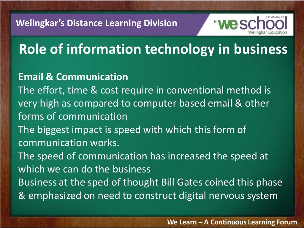 Role Of Information Technology In Business role-of-information-technology-in-business