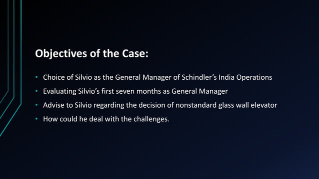 Schindler- Case Study | PPT