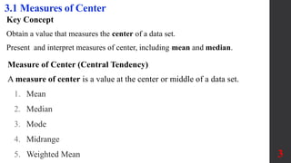 Sec 3.1 measures of center | PPT