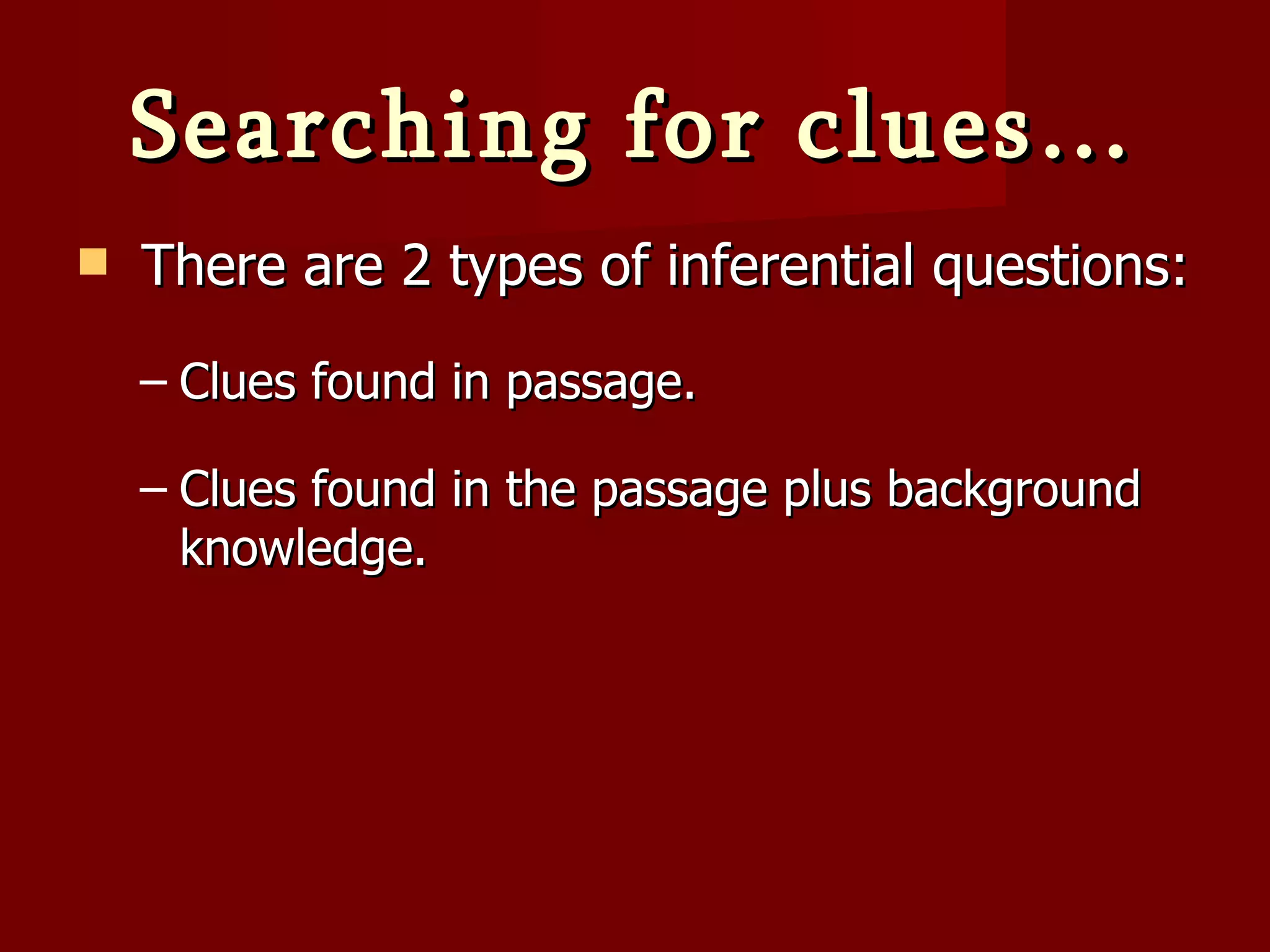 English Comprehension (Inference Qns) | PPT