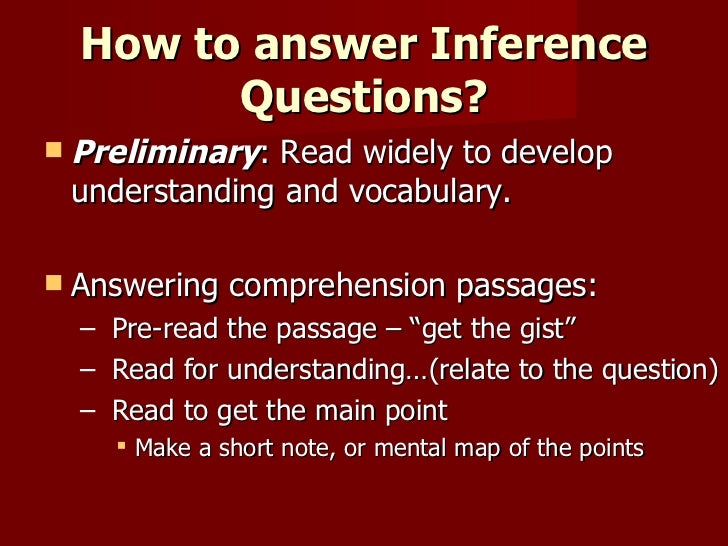 English Comprehension (Inference Qns)