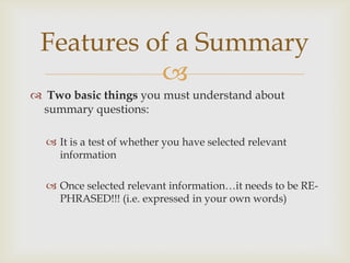 Sec3 english language_comprehension(thesummaryqn) | PPTX