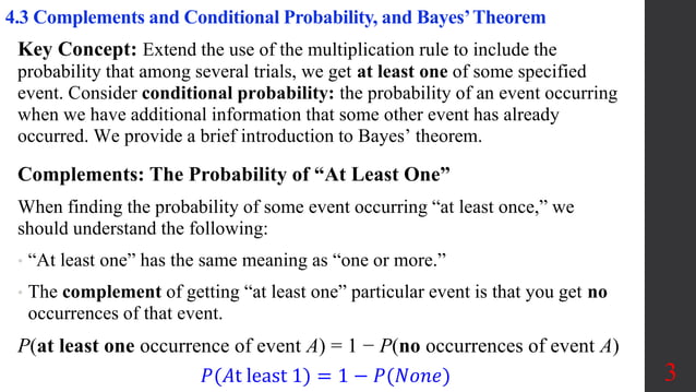 Complements and Conditional Probability, and Bayes' Theorem | PPT
