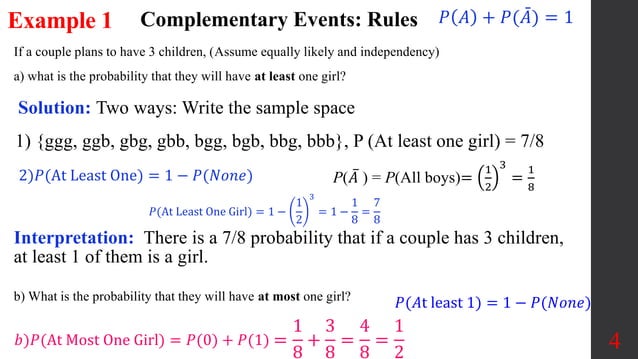 Complements and Conditional Probability, and Bayes' Theorem | PPT