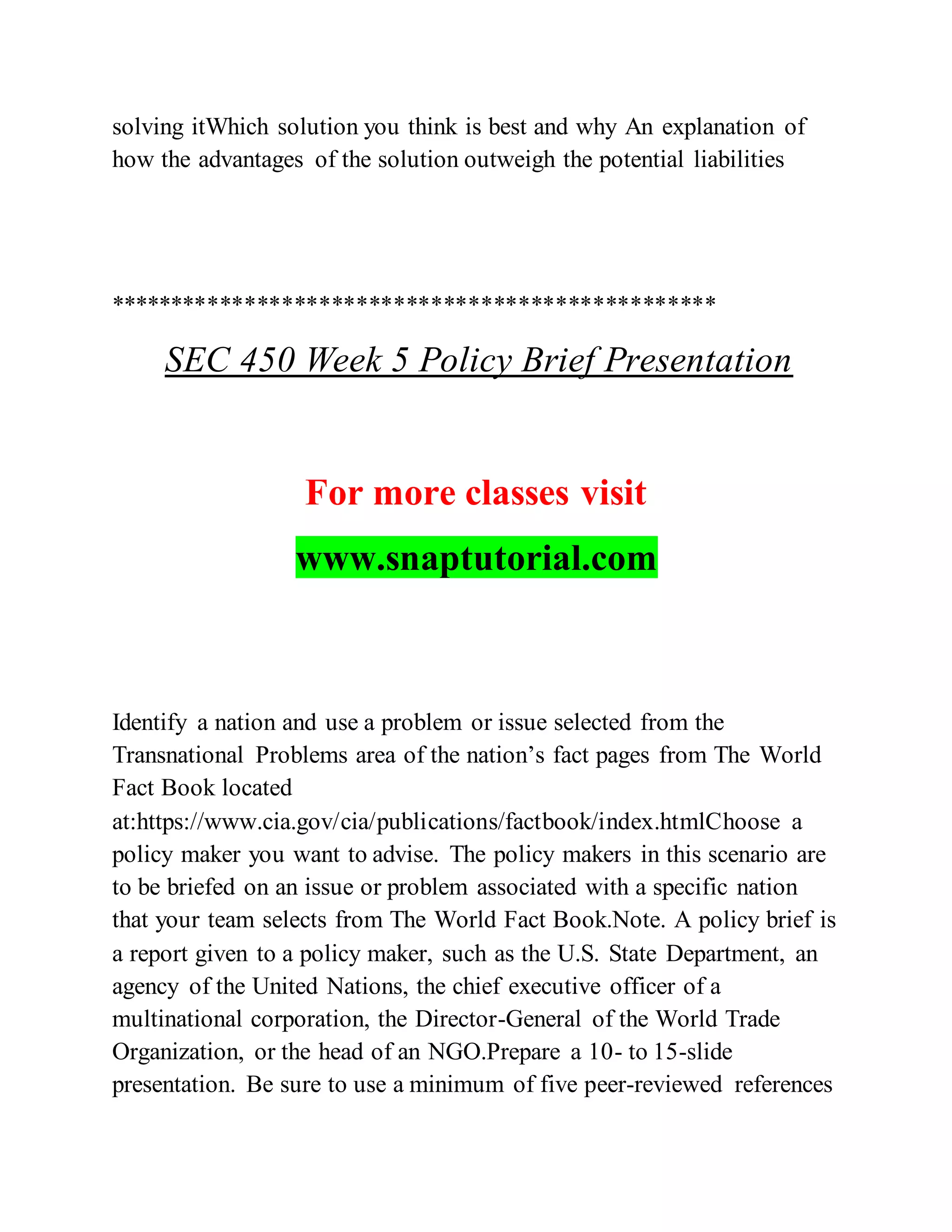 Sec 450 Education Redefined - snaptutorial.com