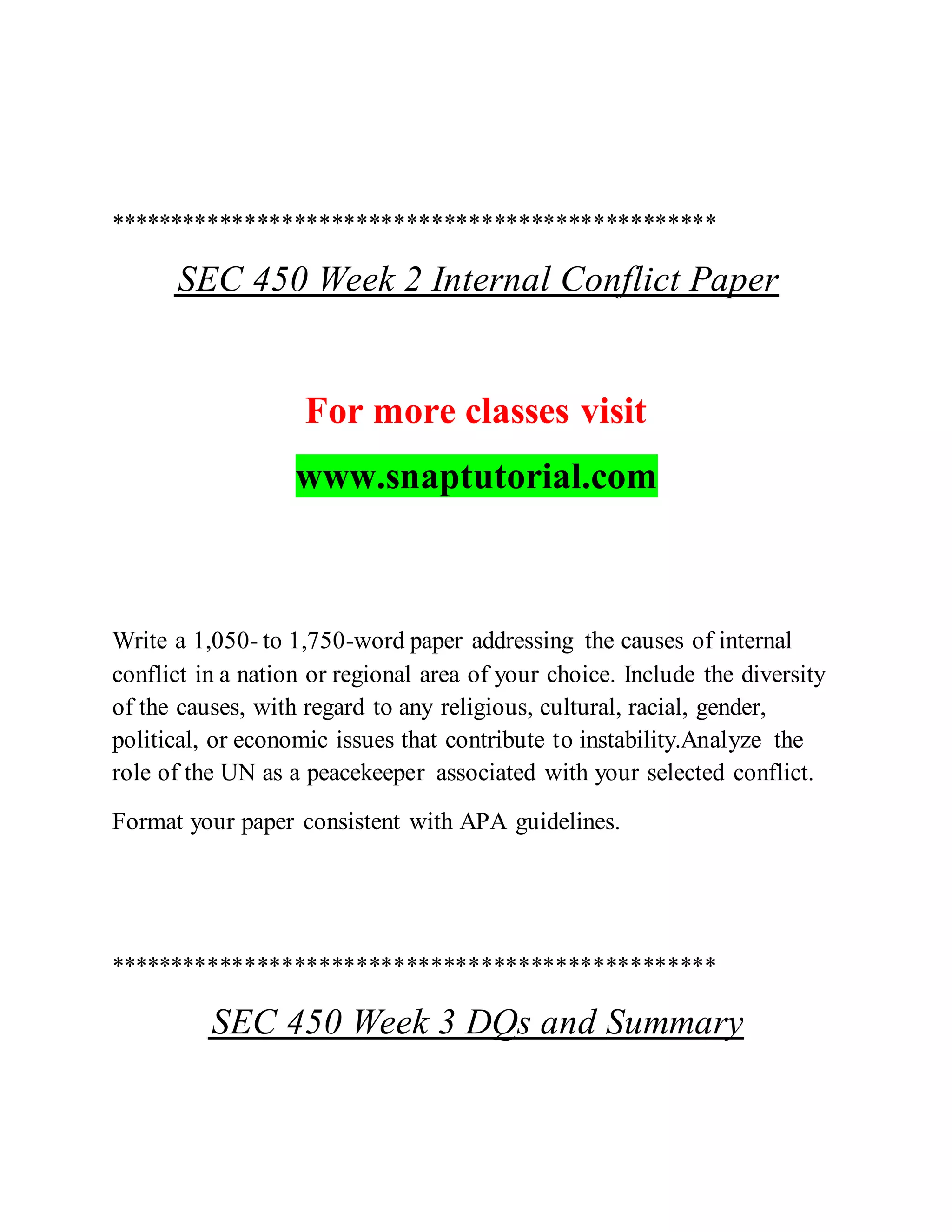 Sec 450 Education Redefined - snaptutorial.com