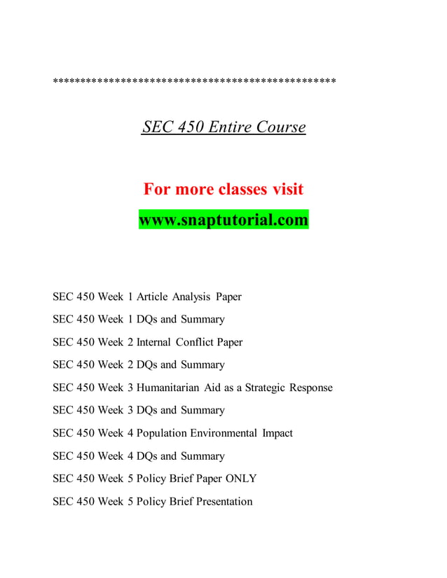 Sec 450 Education Redefined - snaptutorial.com