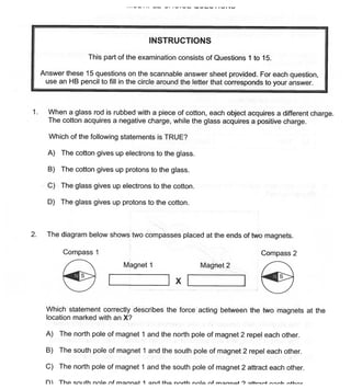 Grade 10 Science 2015 Exam | PDF