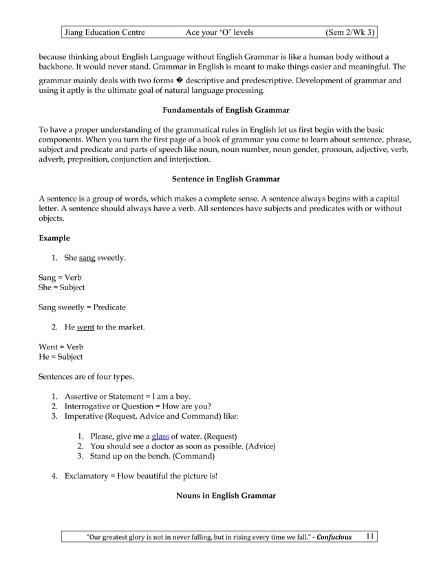 Sec 4 sem 1 week 4 grammar 101 n exercises | DOC