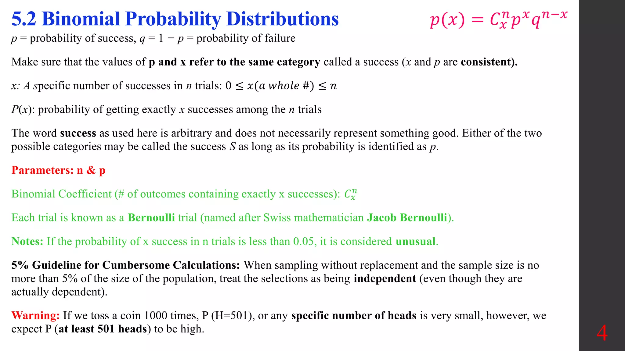 Binomial Probability Distributions | PPTX