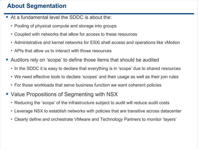 VMworld 2013: NSX PCI Reference Architecture Workshop Session 1 ...