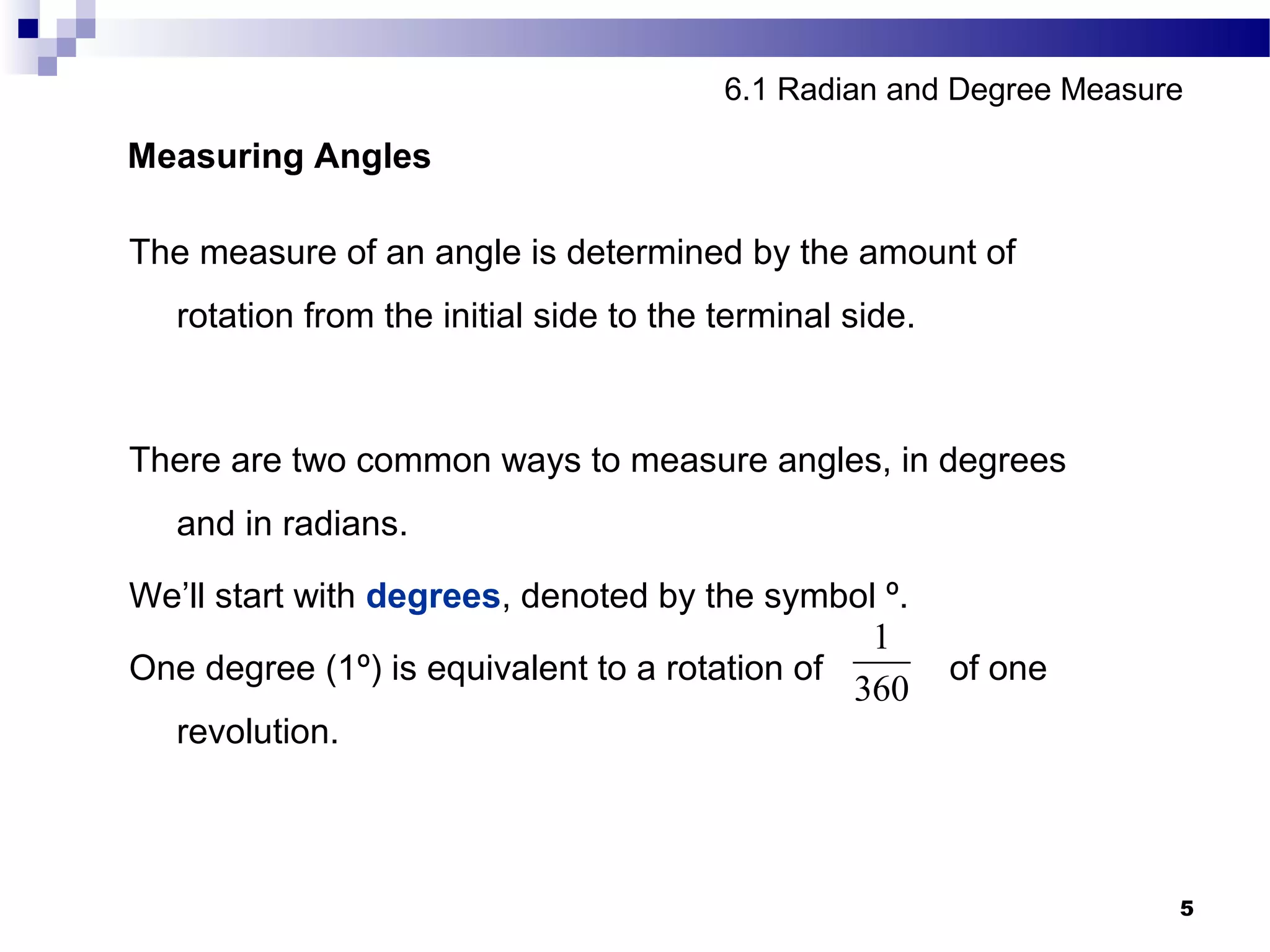 Radian and degree measure. | PPT
