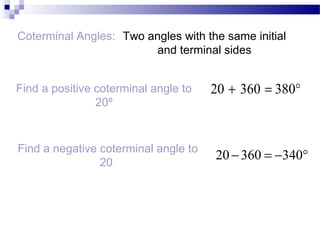 Radian and degree measure. | PPT