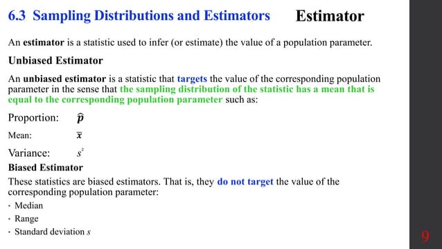 Sampling Distributions and Estimators | PPTX