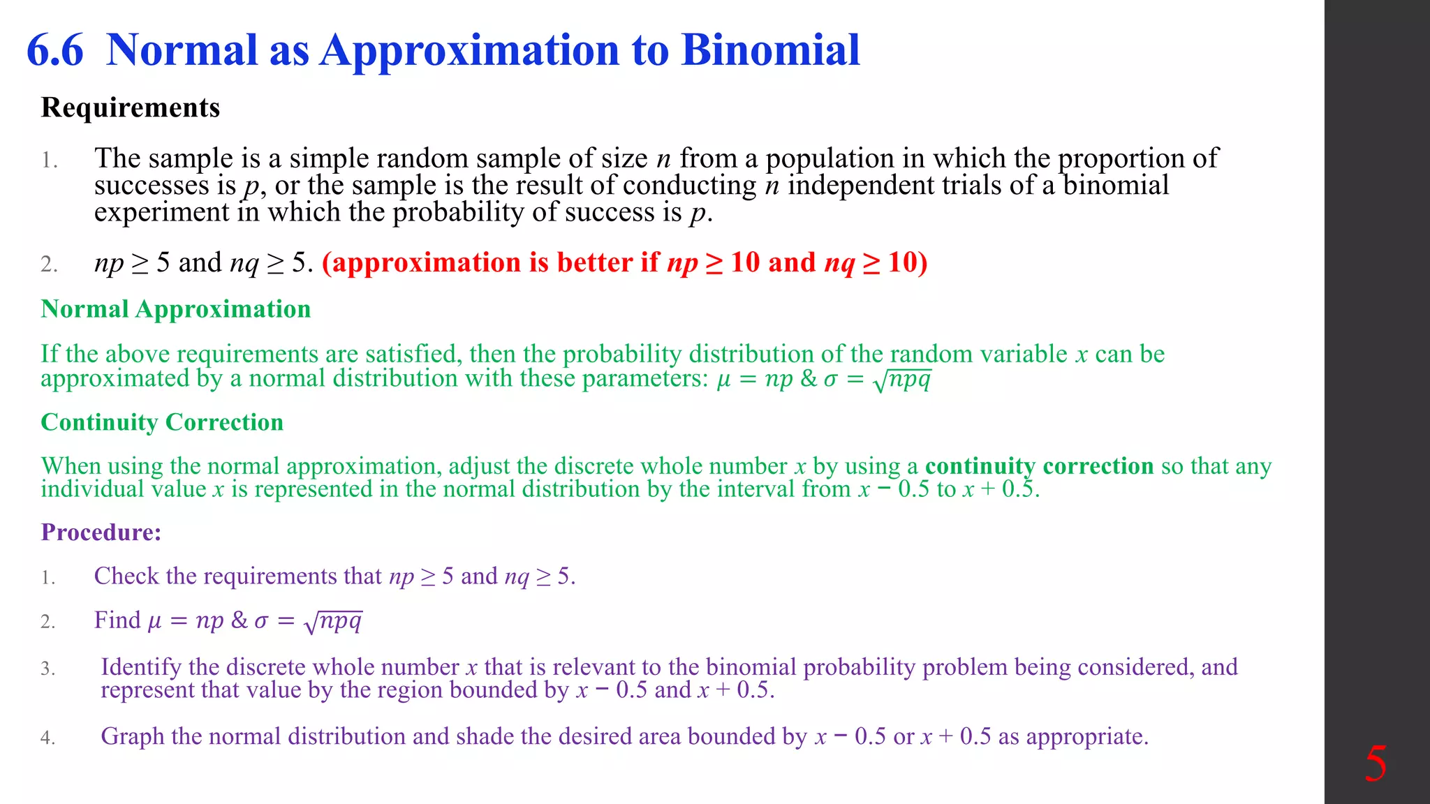 Normal As Approximation To Binomial Pptx Computer Software And