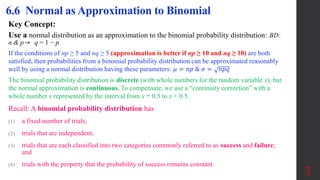 Normal as Approximation to Binomial | PPTX