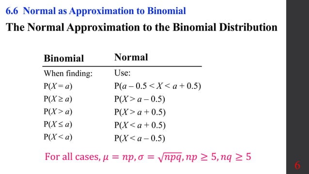 Normal As Approximation To Binomial | Pptx