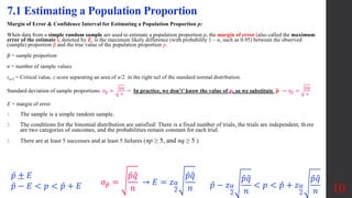 Estimating a Population Proportion | PPTX