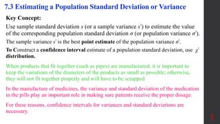 Estimating a Population Standard Deviation or Variance | PPTX | Physics | Science