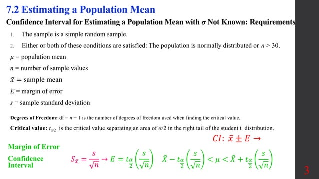 Estimating a Population Mean | PPTX
