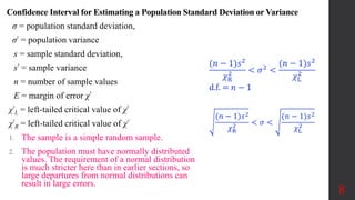 Estimating a Population Standard Deviation or Variance | PPTX | Physics ...