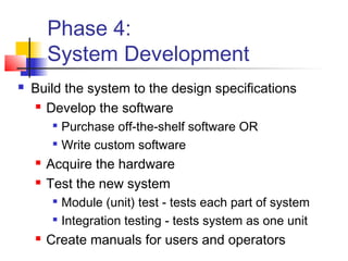 Sec7.3 sdlc | PPT | Operating Systems | Computer Software and Applications