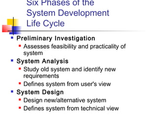 Sec7.3 sdlc | PPT | Operating Systems | Computer Software and Applications