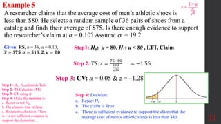 Testing a Claim About a Mean | PPTX