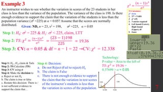 Testing a Claim About a Standard Deviation or Variance | PPT