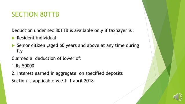 Sec 80 TTB | PPTX | Personal Taxes | Personal Finance