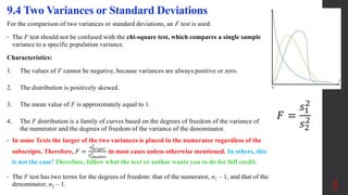Two Variances or Standard Deviations | PPT