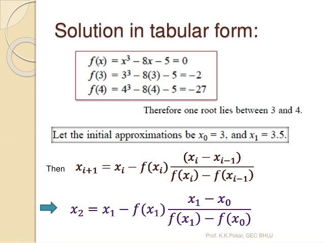 Secant method Secant method