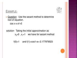 Secant method in Numerical & Statistical Method | PPT