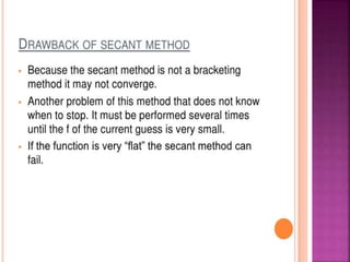 Secant method in Numerical & Statistical Method | PPT