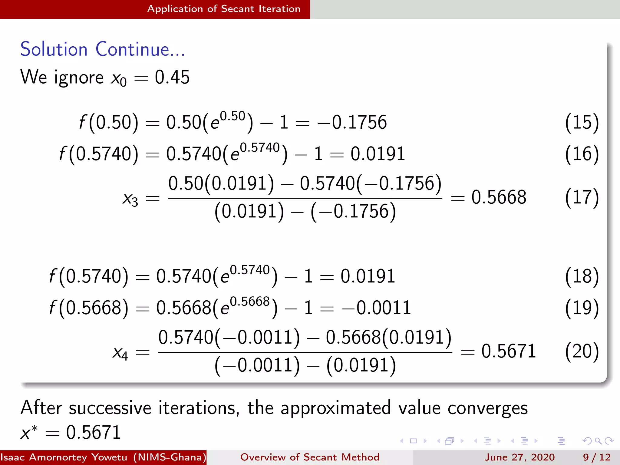 Secant Iterative method | PDF