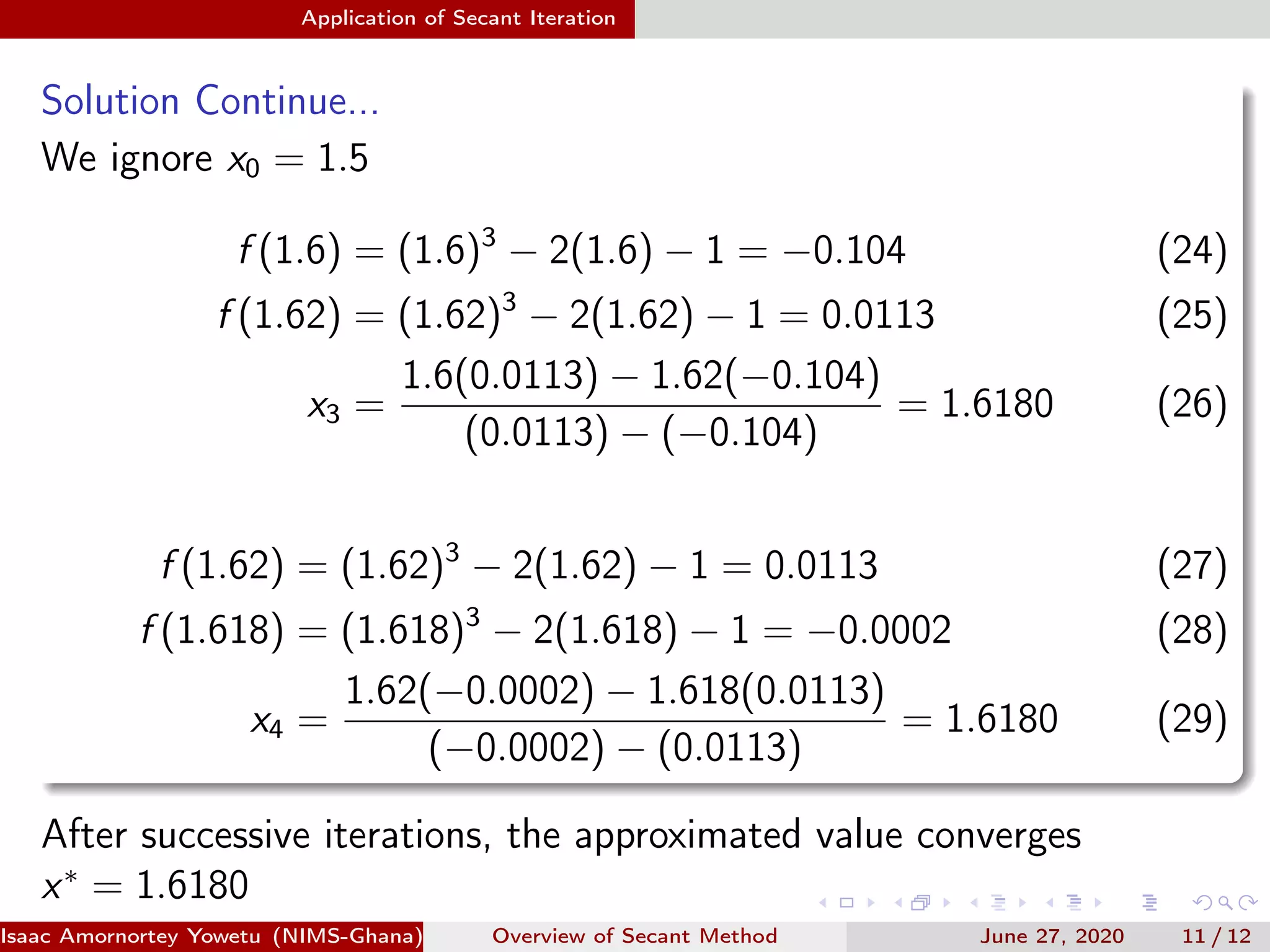 Secant Iterative Method Ppt 0883