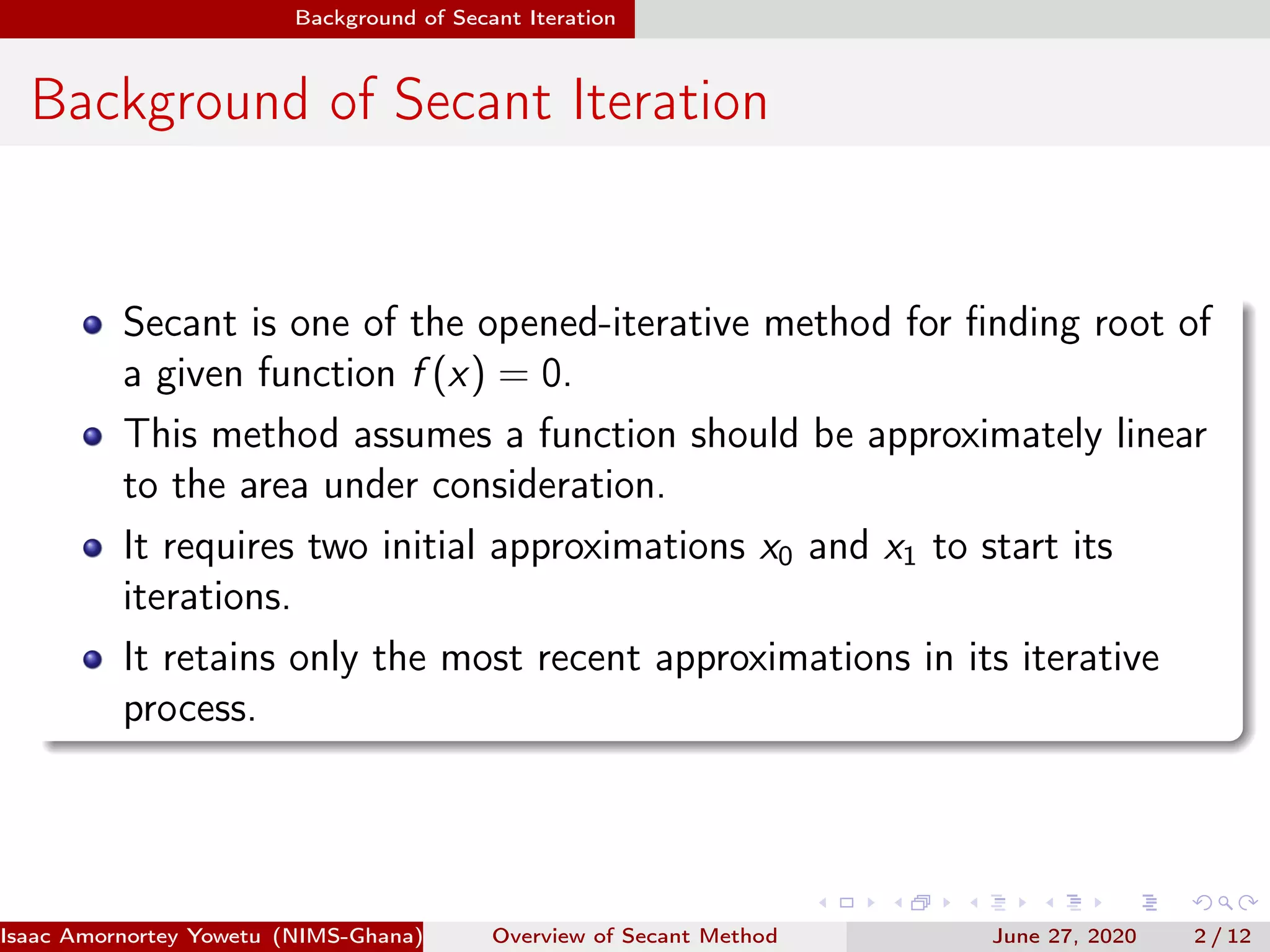 Secant Iterative method | PDF