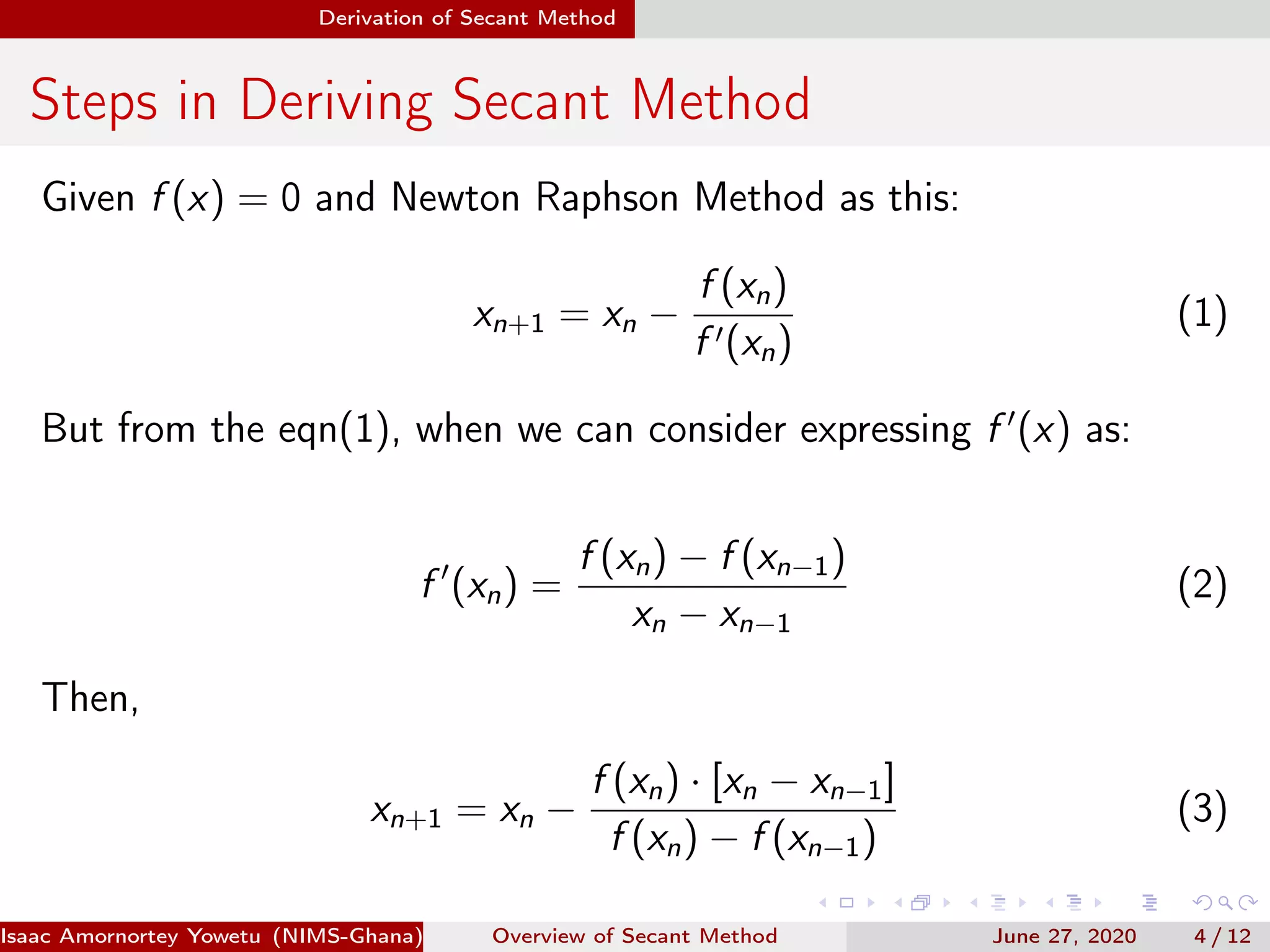 Secant Iterative method | PDF